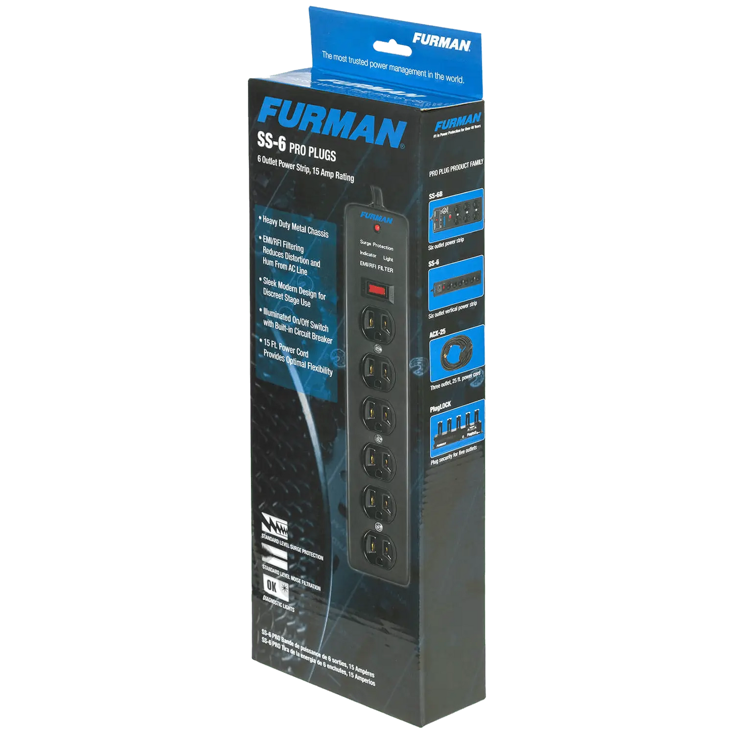 Furman SS-6 | 6-Outlet Power Conditioner Strip for Home Studios